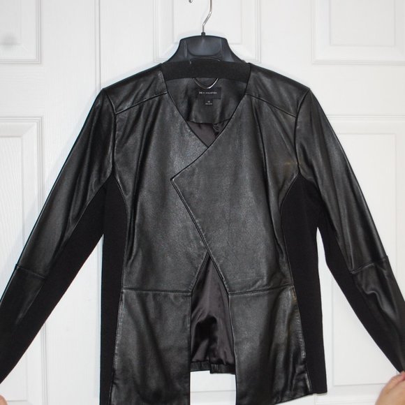 H by Halston | Jackets & Coats | H By Halston Open Front Leather Jacket ...